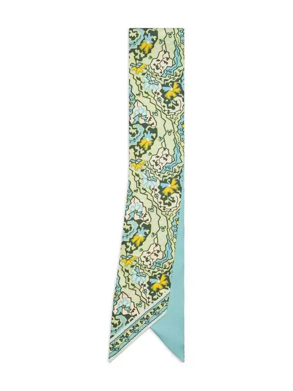 Tory Burch Paisley Ribbon Tie - Blue