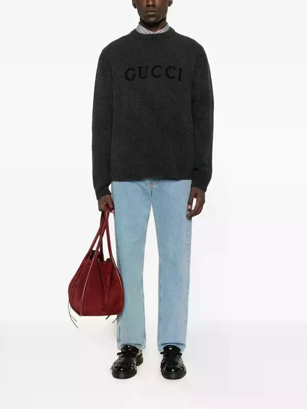 Gucci Logo-embroidered Ribbed Sweater