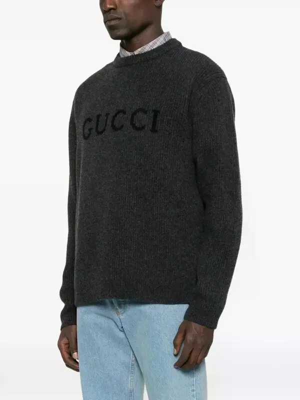 Gucci Logo-embroidered Ribbed Sweater