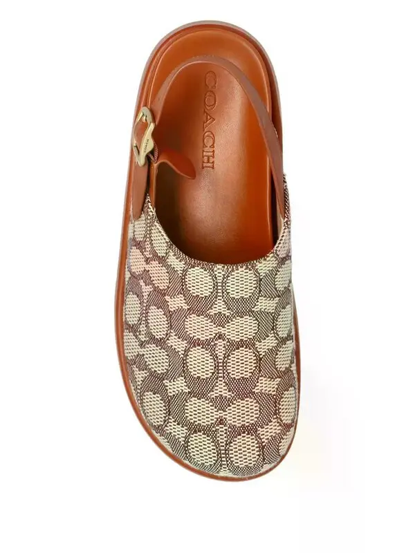 COACH Slingback Jacquard Flat Mules - Neutrals