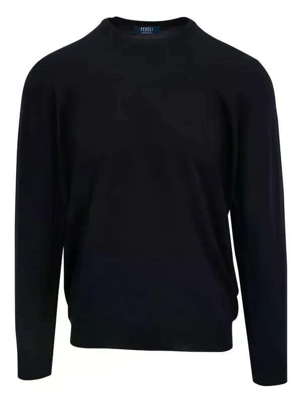 Fedeli Crew-neck Wool Sweater - Blue