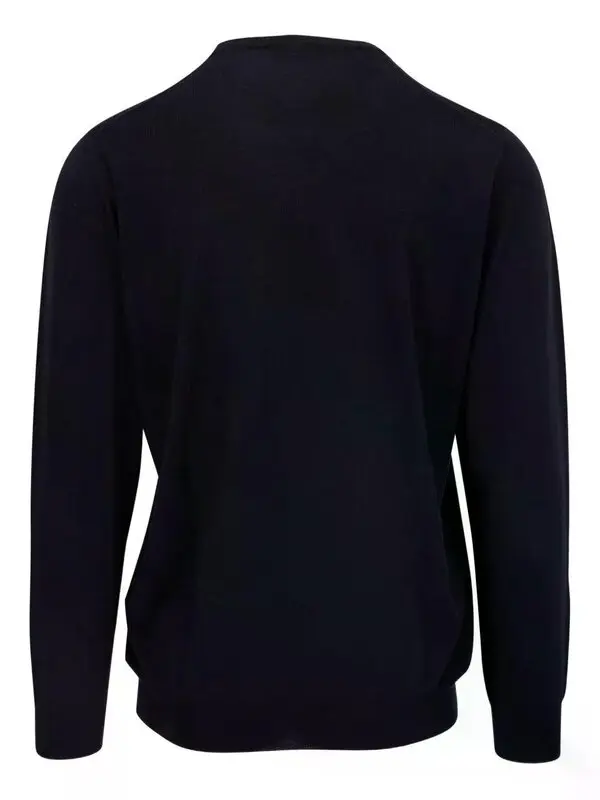 Fedeli Crew-neck Wool Sweater - Blue