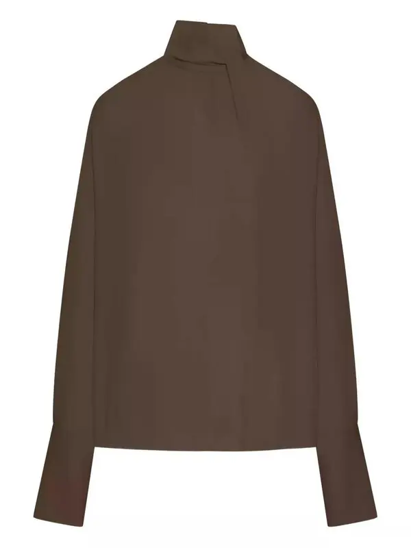 TOM FORD High-neck Blouse - Brown