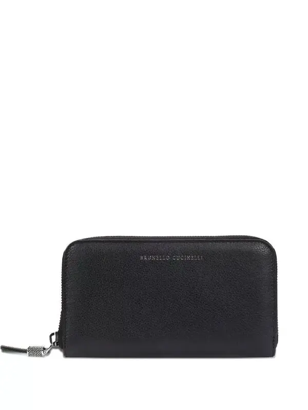 Brunello Cucinelli Zip-around Leather Wallet - Black