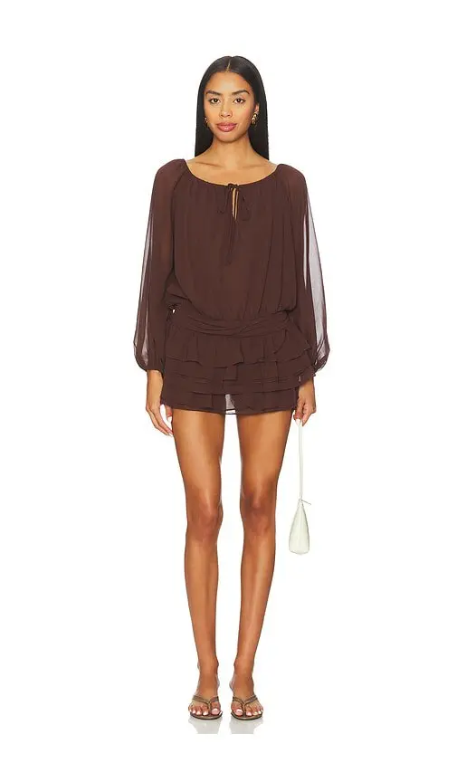Amanda Uprichard Dallas Skort Romper - Cocoa