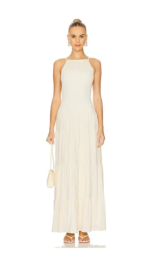 white drop waist maxi dress Zara Drop Waist Maxi Dress-White XL main image 1