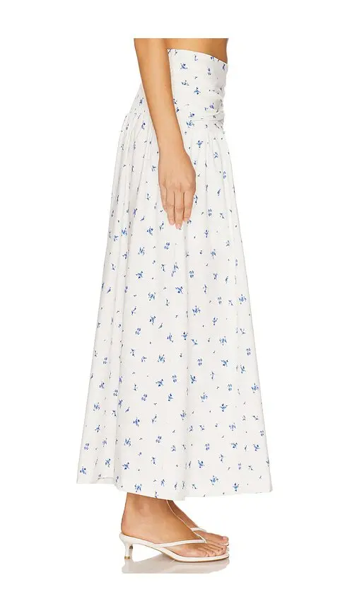 WeWoreWhat Ruched Waist Midi Skirt