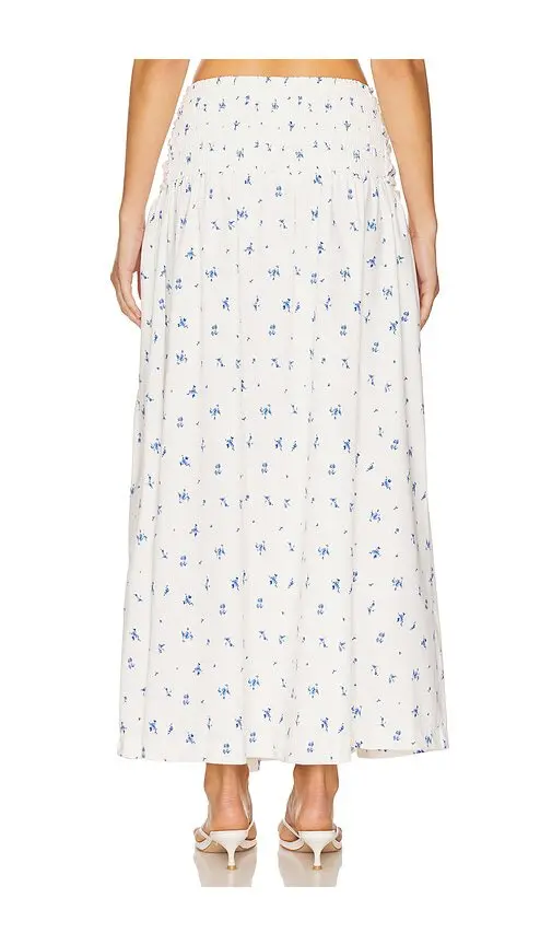 WeWoreWhat Ruched Waist Midi Skirt