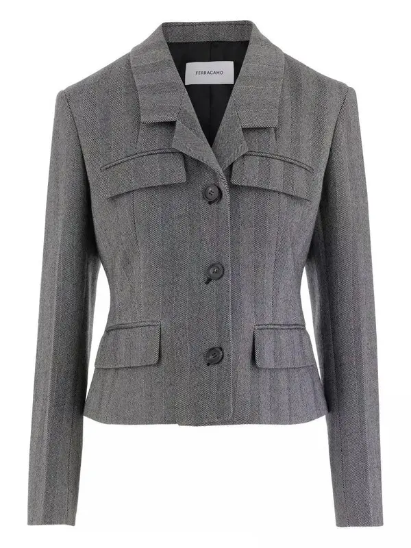 FERRAGAMO Herringbone Pattern Blazer