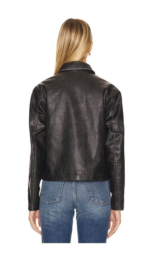 Free People We The Free Hera Vegan Leather Jacket In Black
