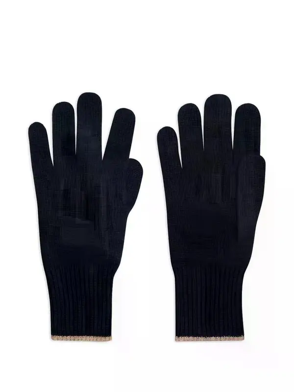 Brunello Cucinelli Ribbed-cuff Gloves - Blue