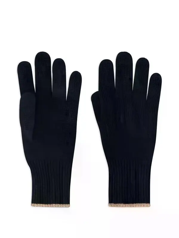 Brunello Cucinelli Ribbed-cuff Gloves - Blue
