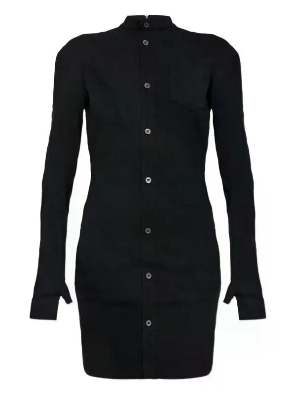 Issey Miyake Button-front Mini Dress With Pocket