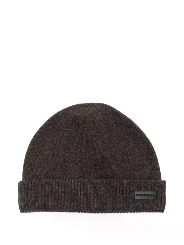Emporio Armani Ribbed-knit Cashmere Beanie - Brown