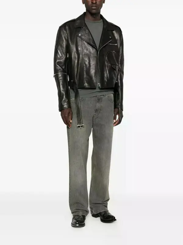 Rick Owens Belted Leather Jacket