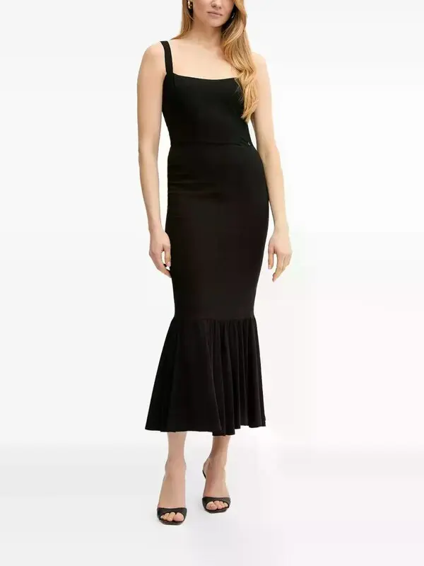 Guess Square-neck Fishtail Midi Dress