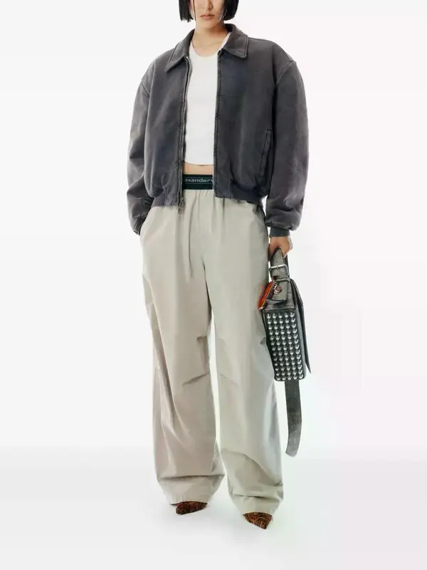 Alexander Wang Mid-rise Logo Trousers - Grey