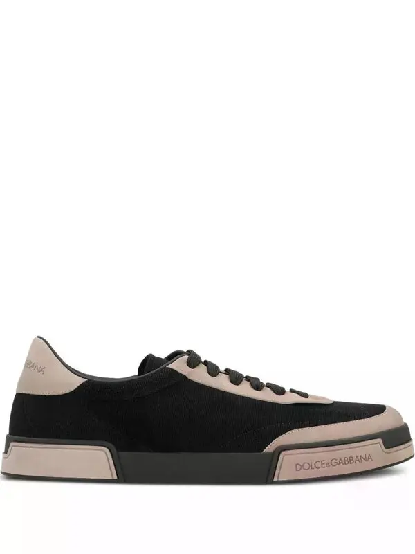 Dolce & Gabbana Portofino Yacht Calfskin-panel Sneakers - Black