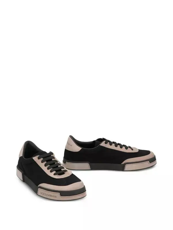 Dolce & Gabbana Portofino Yacht Calfskin-panel Sneakers - Black