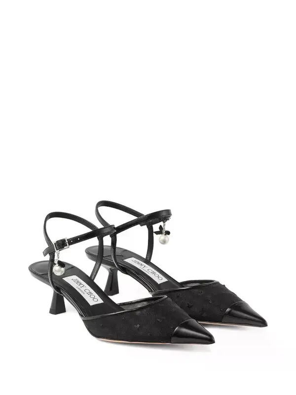 JIMMY CHOO Aren Slingback Pumps With Pearl Charm
