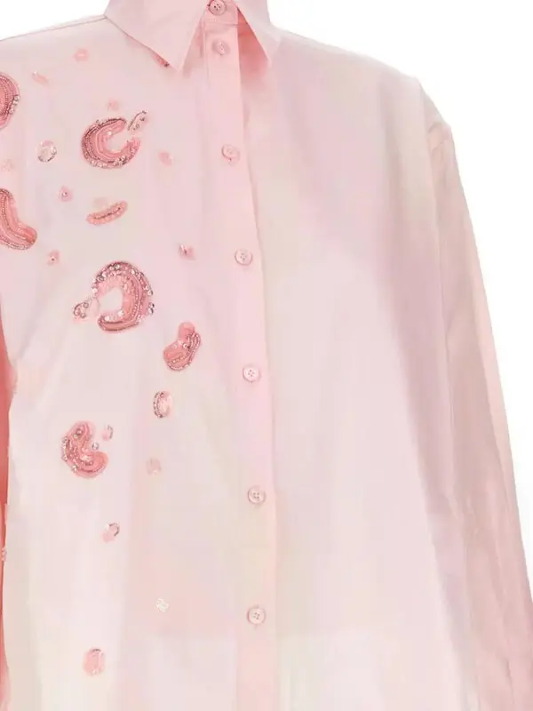 DES_PHEMMES Crystal-embellished Button-front Shirt