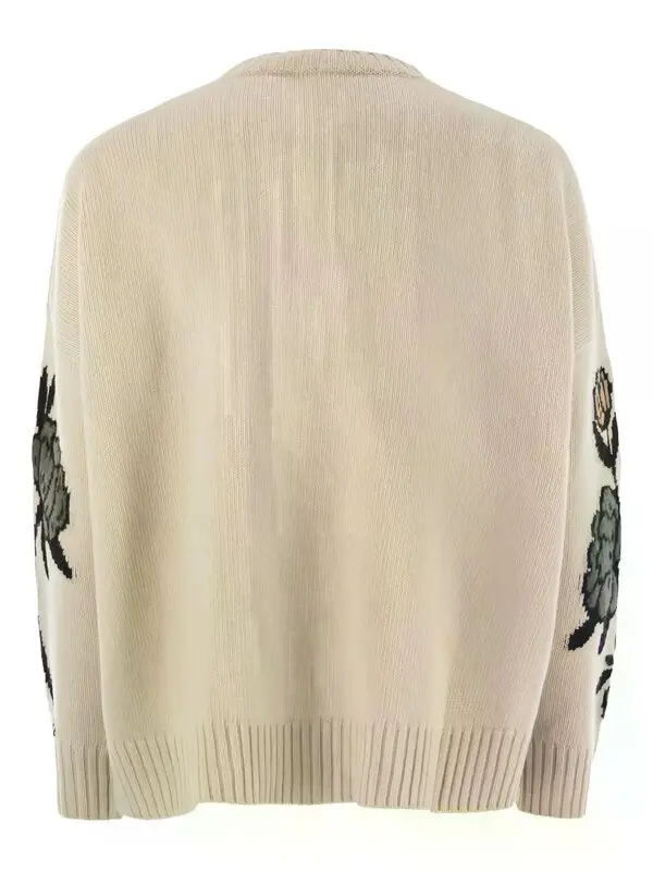 Max Mara Floral-embroidered Wool Sweater