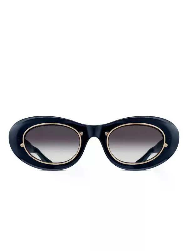 Matsuda Oval-frame Sunglasses With Gold-tone Details - Blue