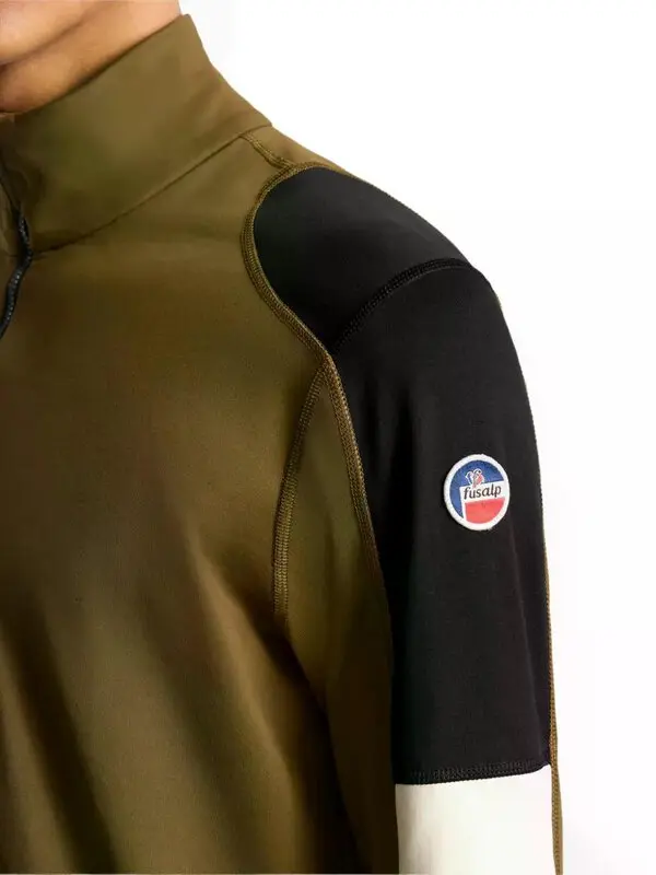 Fusalp Colourblock Half-zip T-shirt - Brown