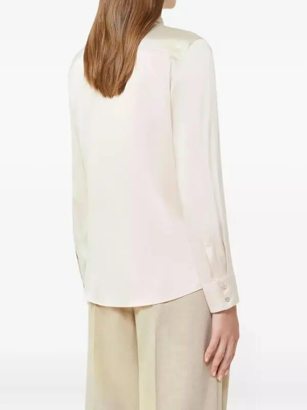 Max Mara Silk Long-sleeve Shirt - Neutrals