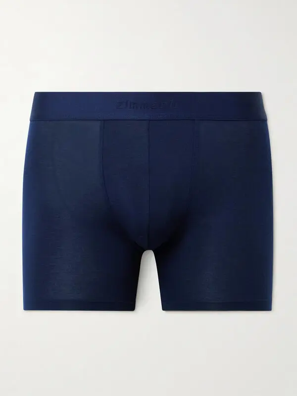 Zimmerli Pureness Stretch-micro Modal Boxer Briefs - Blue