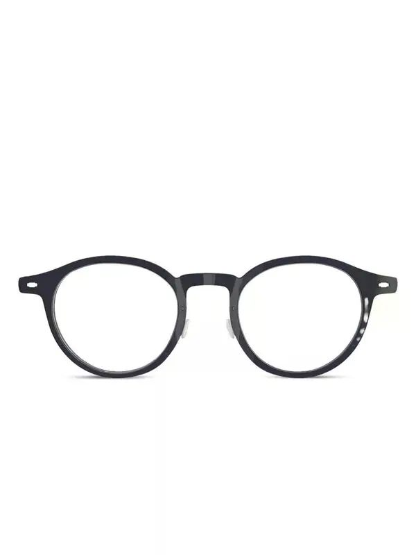 LINDBERG Round-frame Titanium Eyeglasses - Black