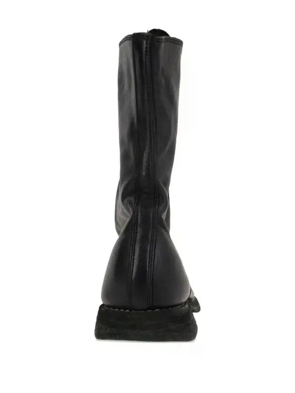 Guidi Zip-front Round-toe Boots - Black