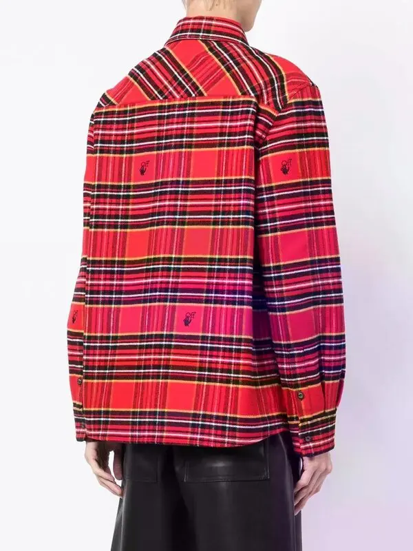 Off-White Tartan-check Logo-embroidered Shirt