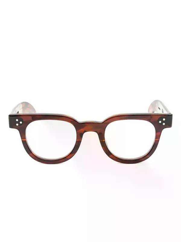 JULIUS TART OPTICAL Round Frame Glasses - Brown