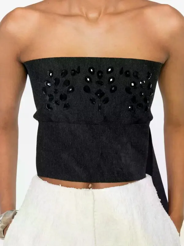 Alberta Ferretti Embellished Wool Top