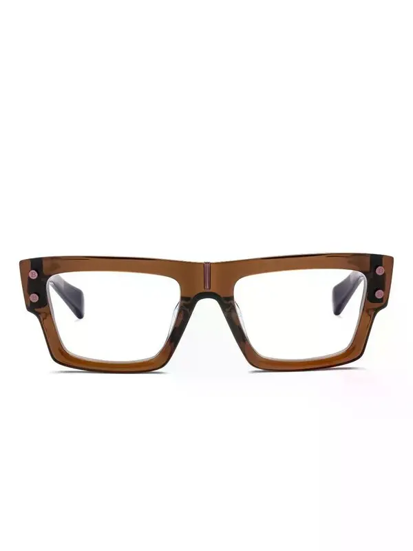 Balmain Square Frame Eyeglasses - Brown