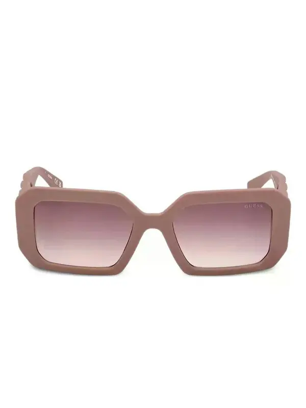 Guess Chain-embellished Rectangle Sunglasses - Neutrals