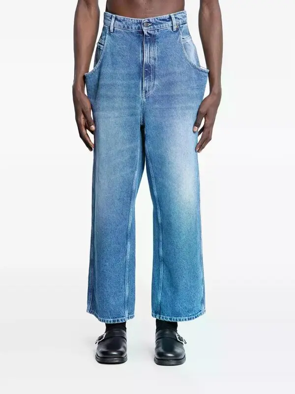 HED MAYNER Draped Five-pocket Jeans