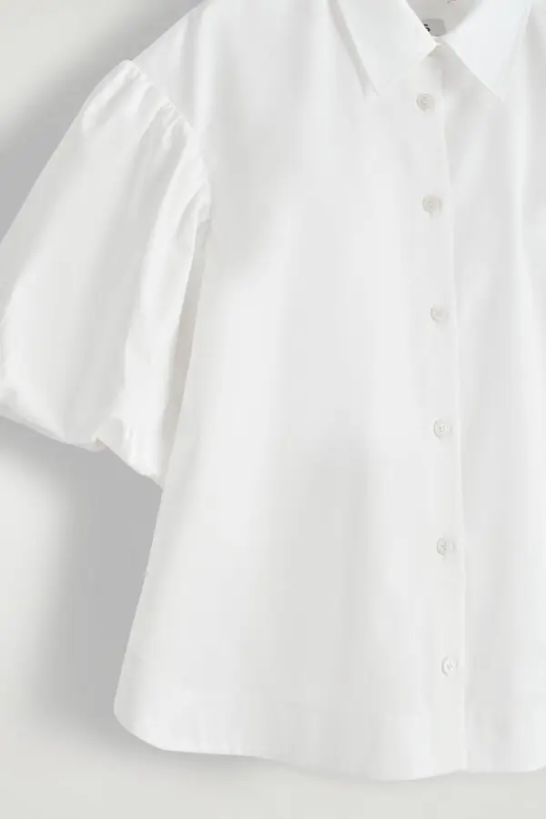 Cos Puff-sleeve Cotton Shirt