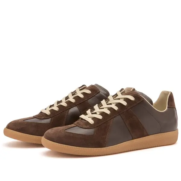 MAISON MARGIELA Replica Sneaker In Nappa Leather And Suede - Brown