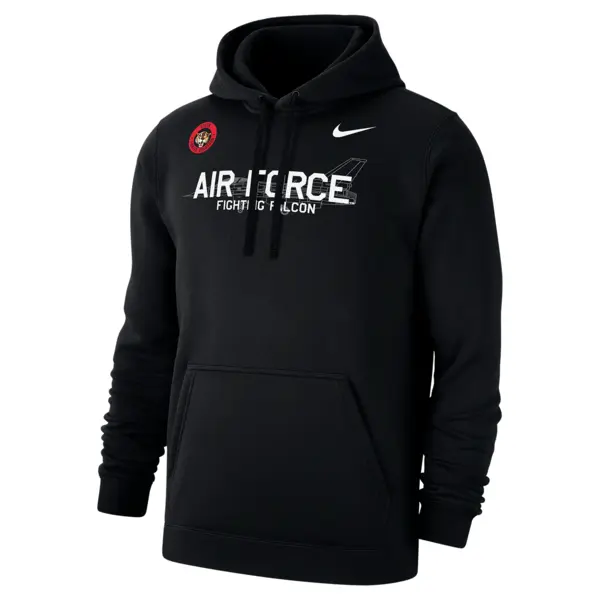 Nike Air Force Club Fleece College Pullover Hoodie - Black