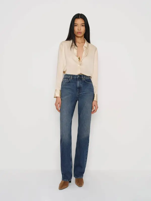 REFORMATION Harriet High-rise Relaxed Straight Jeans - Blue