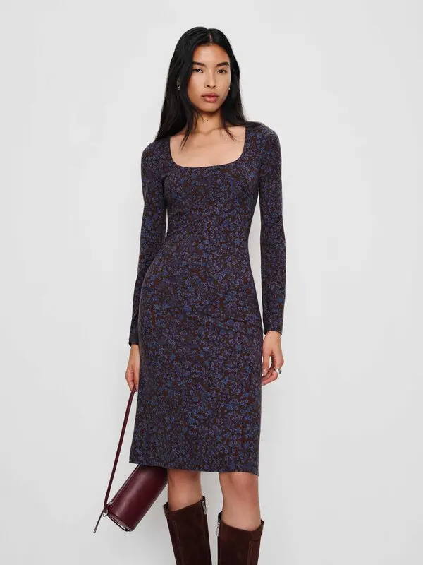 REFORMATION Davi Knit Dress - Brown