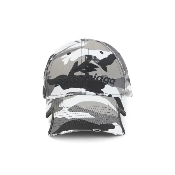 Balenciaga Camo Cotton Hat - Grey