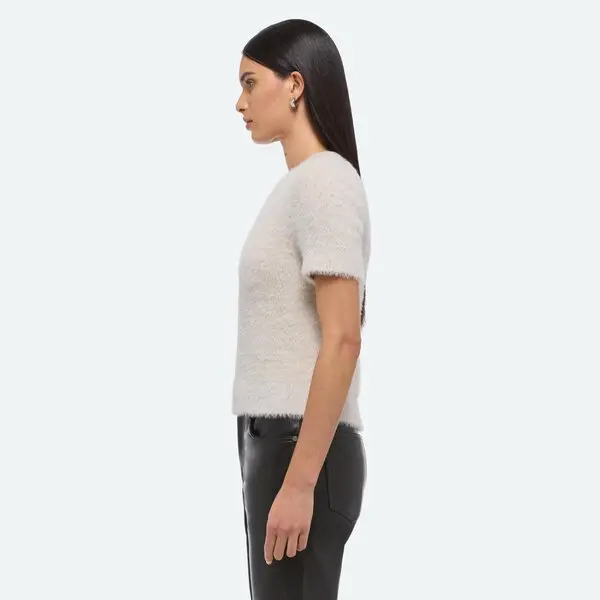 Helmut Lang Cropped Sweater Tee - Ivory
