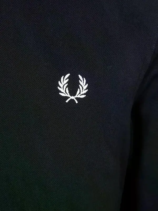Fred Perry Embroidered Long-sleeve Polo Shirt - Black