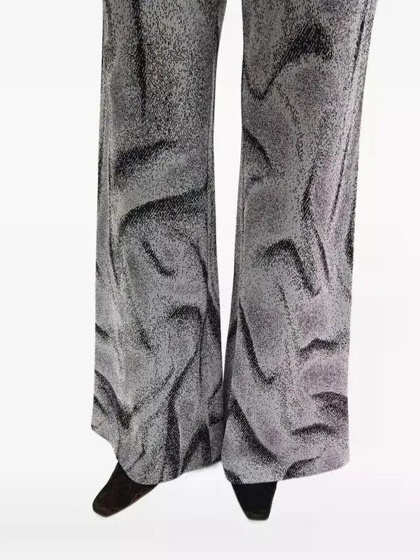 MARGHERITA MACCAPANI Swirl-print Flared Trousers - Black