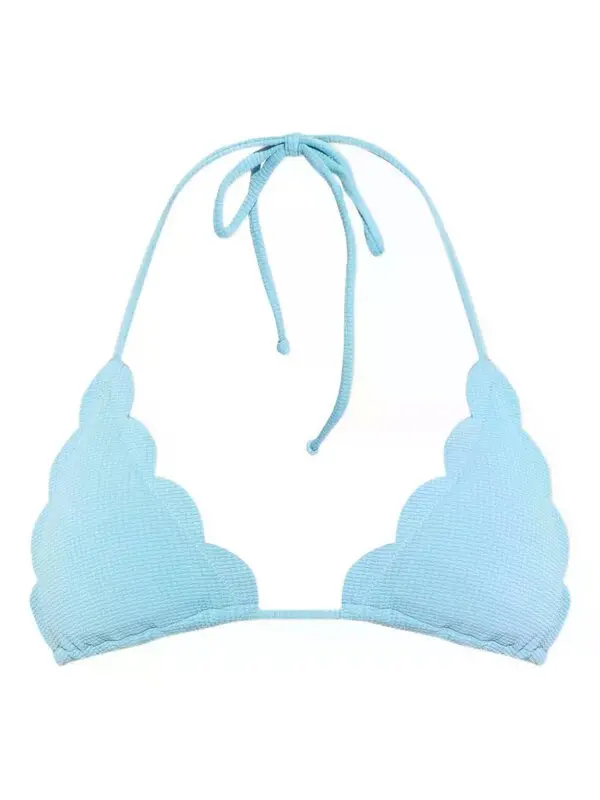 Marysia Broadway Scallop-edge Bikini Top - Blue
