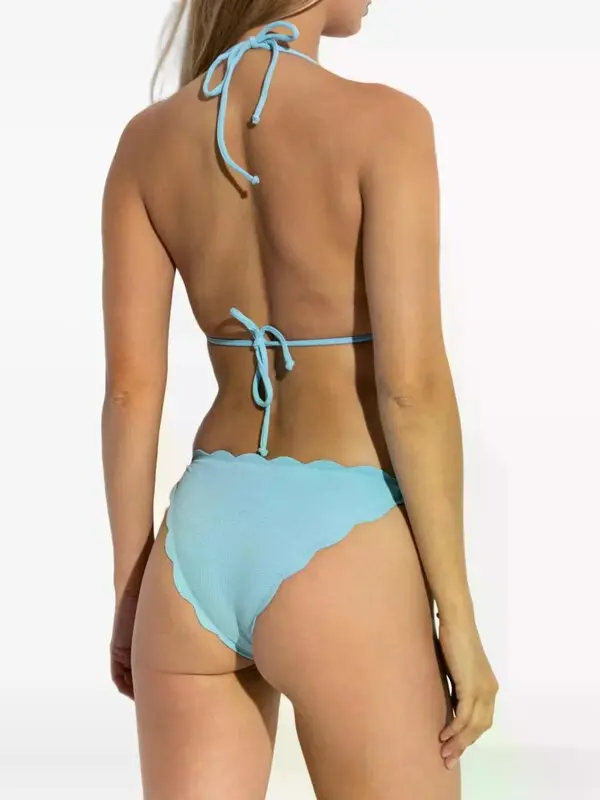 Marysia Broadway Scallop-edge Bikini Top - Blue