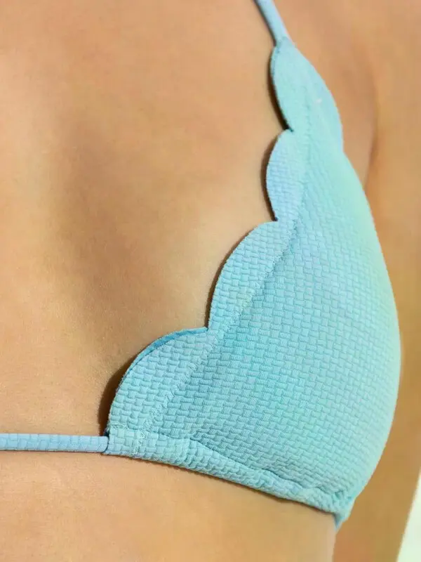 Marysia Broadway Scallop-edge Bikini Top - Blue